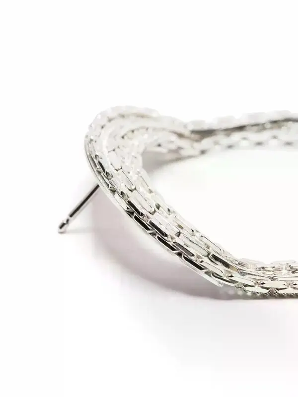 WOUTERS & HENDRIX Serpentine Falling Chains Statement Earring - Silver