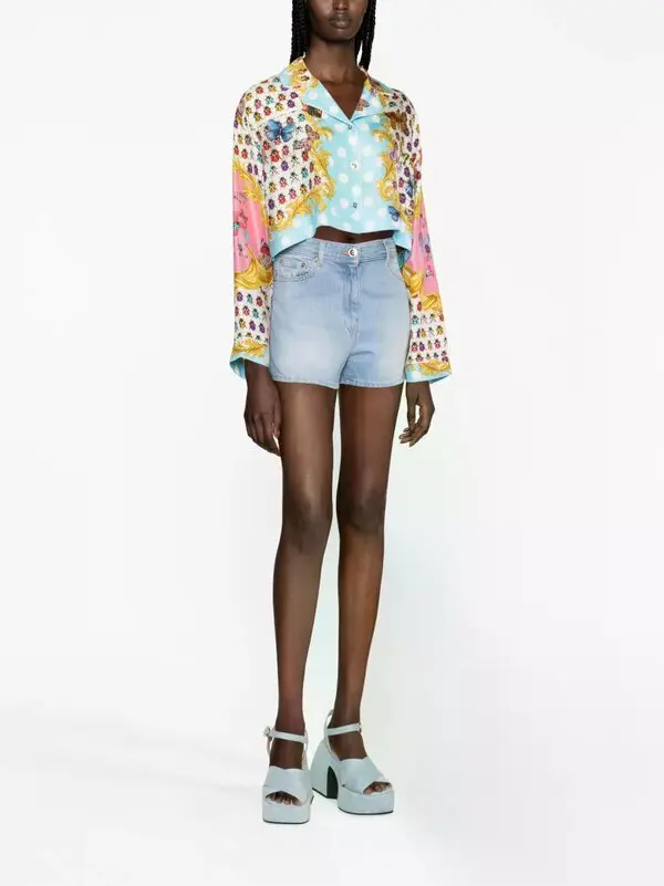 Versace Butterflies Denim Shorts
