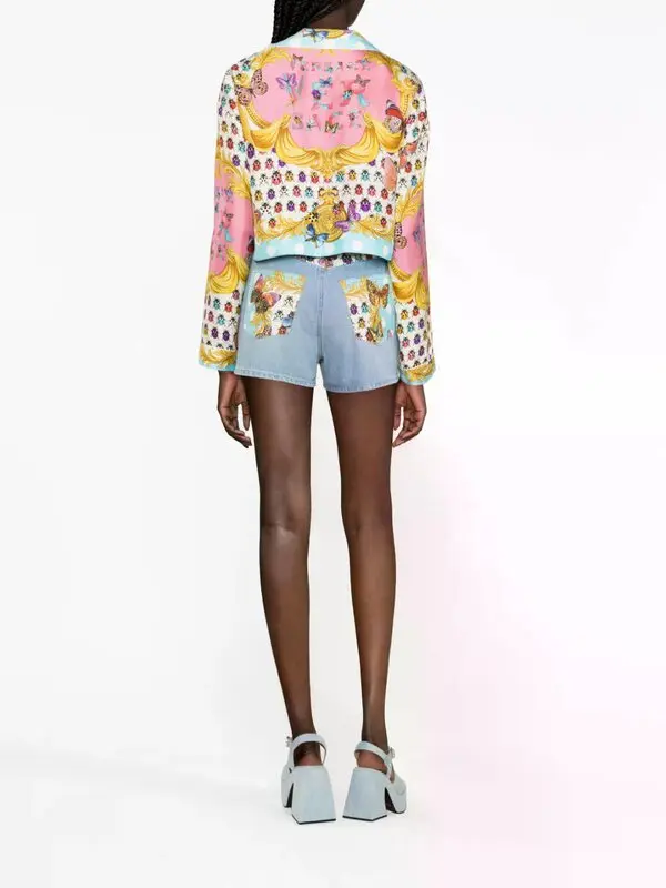Versace Butterflies Denim Shorts