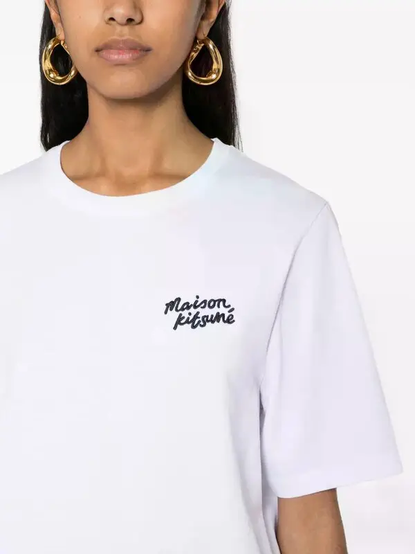 Maison Kitsuné Logo-embroidered Cotton T-shirt