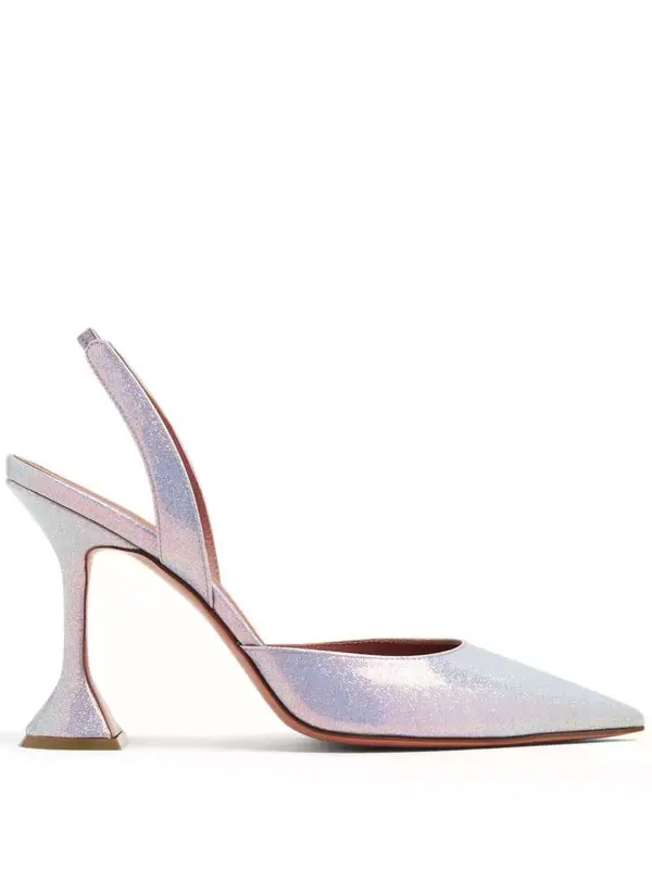 Amina Muaddi Holli 95mm Leather Slingback Pumps