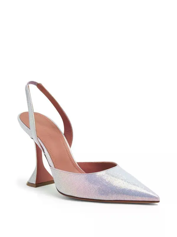Amina Muaddi Holli 95mm Leather Slingback Pumps