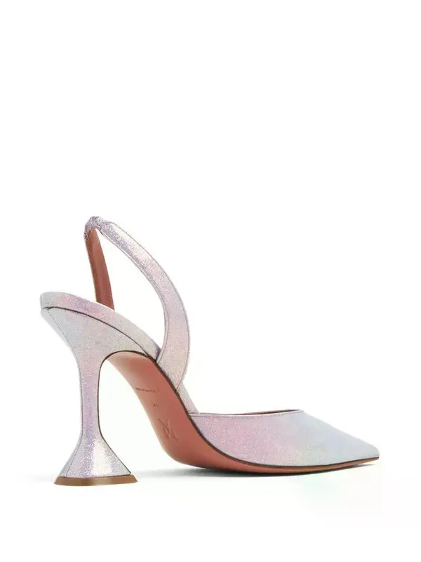 Amina Muaddi Holli 95mm Leather Slingback Pumps
