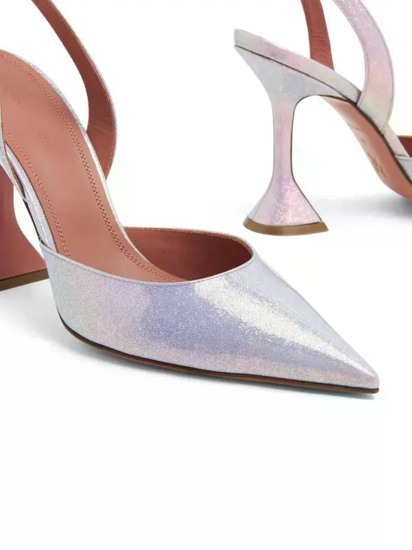 Amina Muaddi Holli 95mm Leather Slingback Pumps