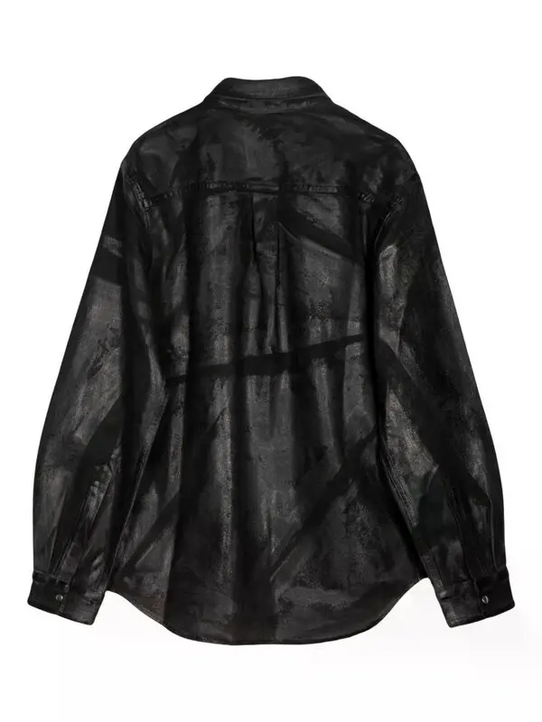 Helmut Lang Foil-print Denim Shirt Jacket