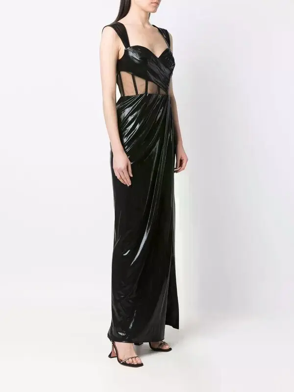 Marchesa Sheer-panel Sleeveless Dress