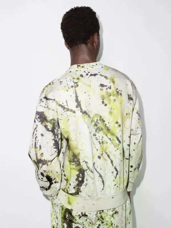 Aries Paint-print Sweatshirt - Neutrals
