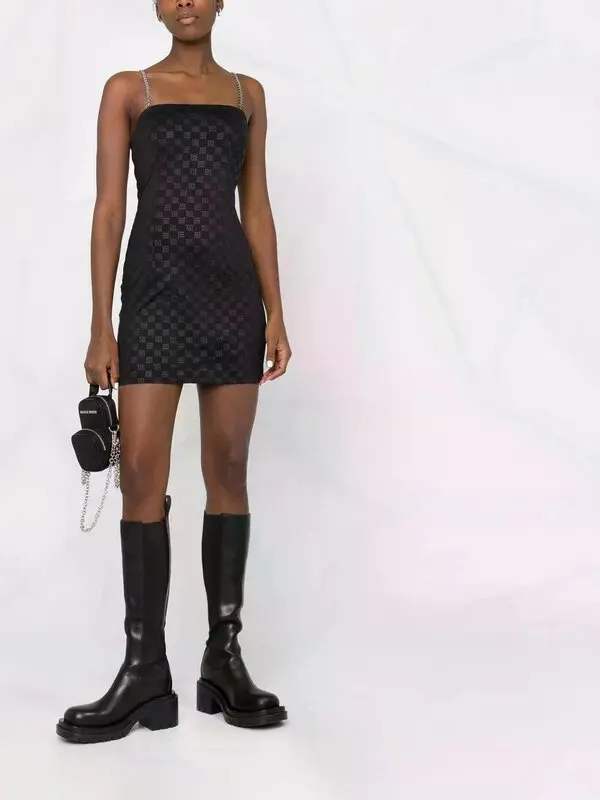 MISBHV Monogram Chain-link Strap Mini Dress - Black