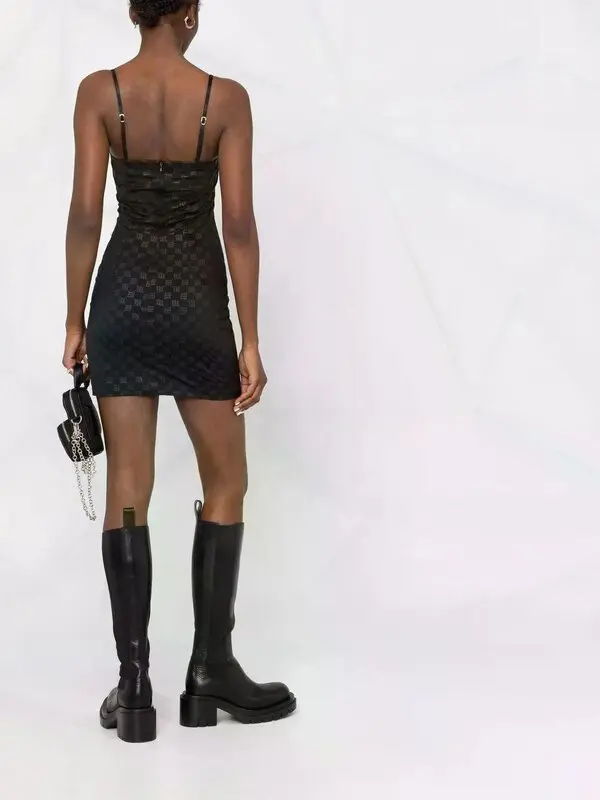 MISBHV Monogram Chain-link Strap Mini Dress - Black
