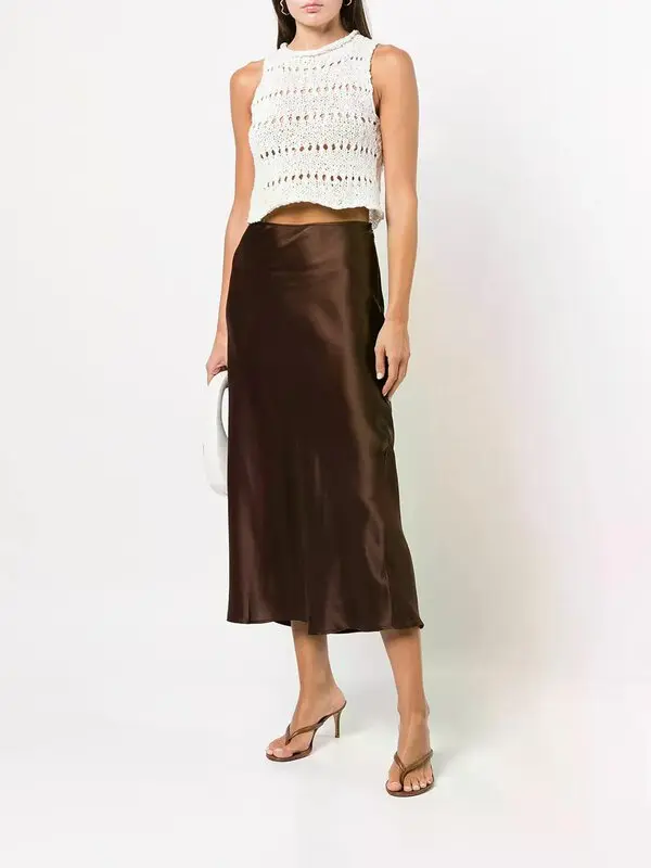 Voz Flammé Knitted Crop Top - White