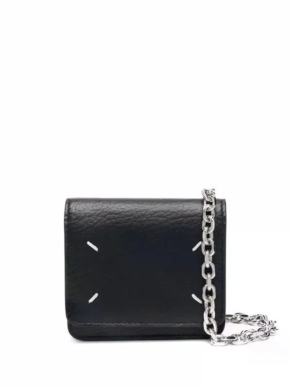 MAISON MARGIELA Four-stitch Leather Chain Wallet - Black