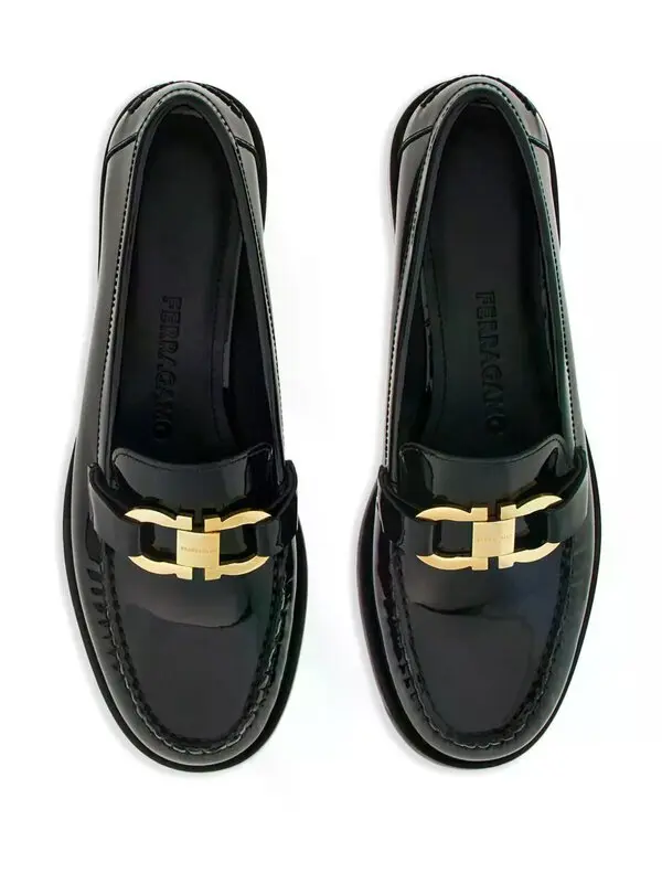 FERRAGAMO Gancini-buckle Leather Loafers