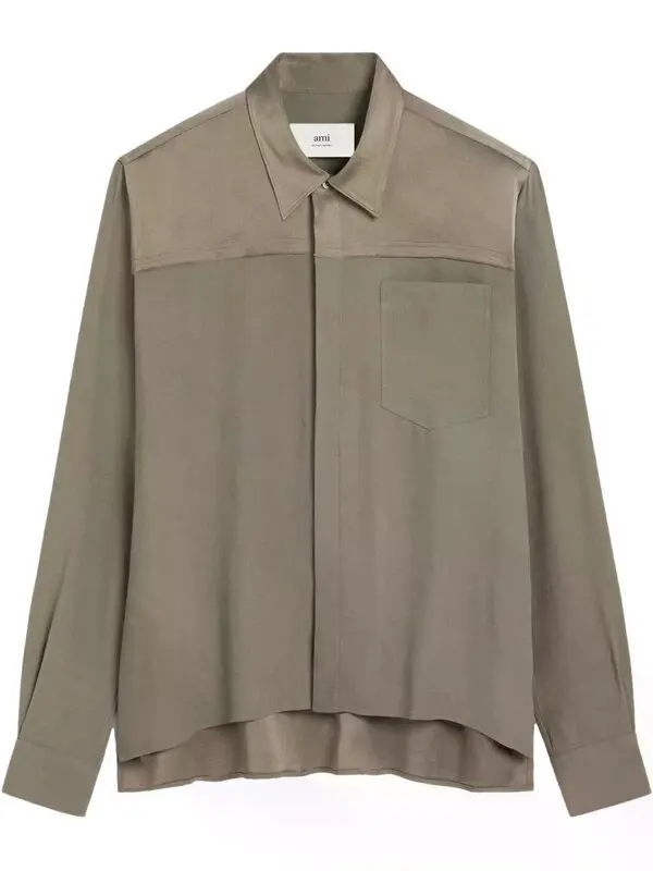 AMI Paris Contrast-panel Long-sleeve Shirt