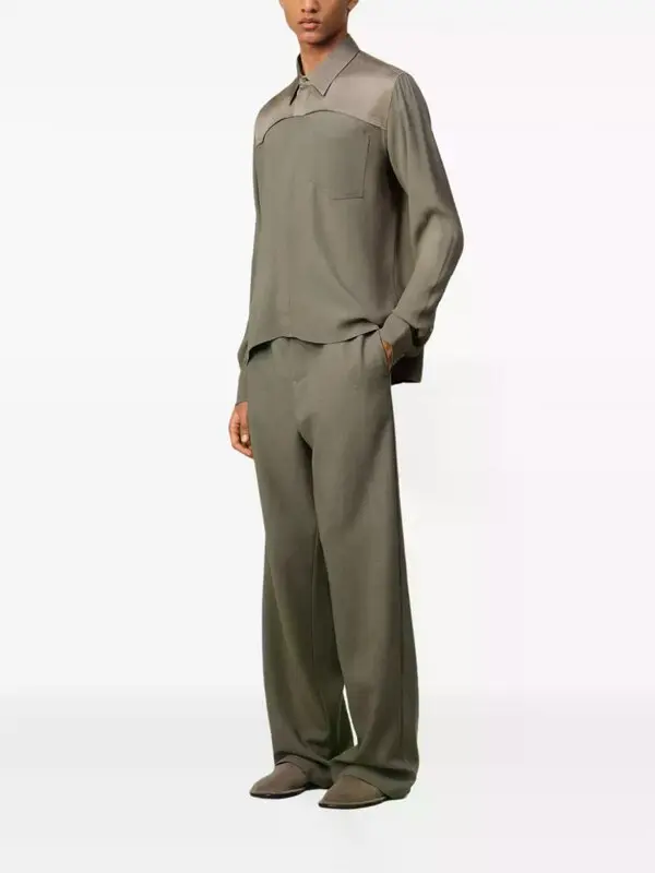 AMI Paris Contrast-panel Long-sleeve Shirt