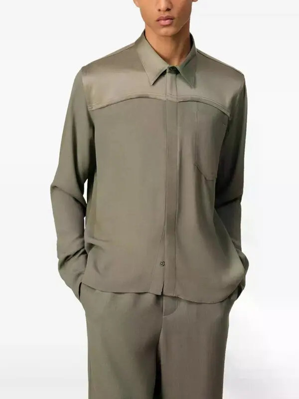 AMI Paris Contrast-panel Long-sleeve Shirt