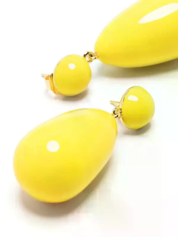 ESHVI Enamel Gold-plated Earrings - Yellow
