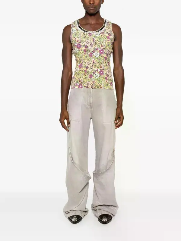 Martine Rose Layered Floral-print Tank Top