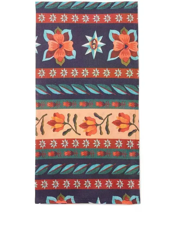 La DoubleJ Strisce Set Of Two Large Napkins - Blue