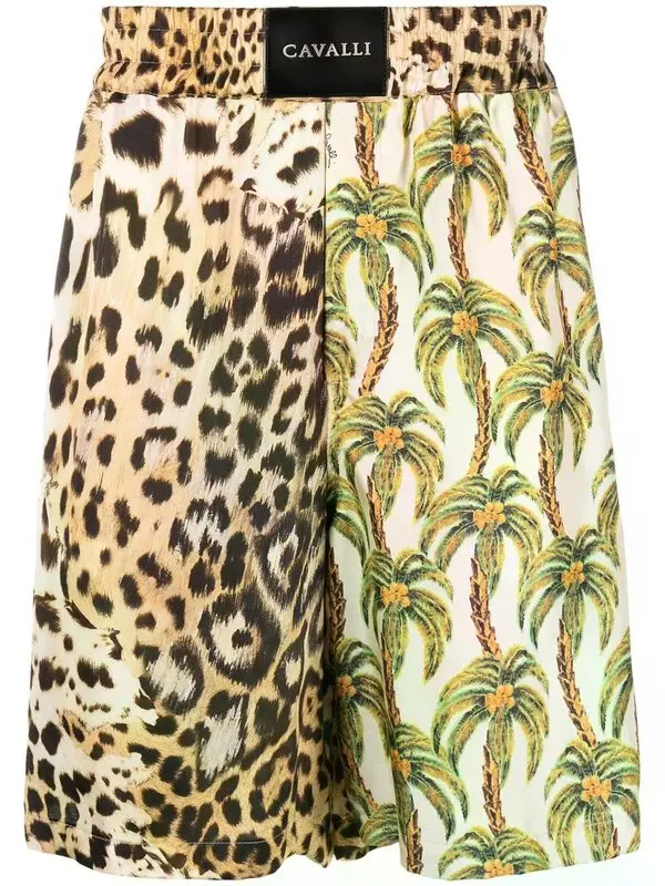 Roberto Cavalli Printed Wide-leg Shorts