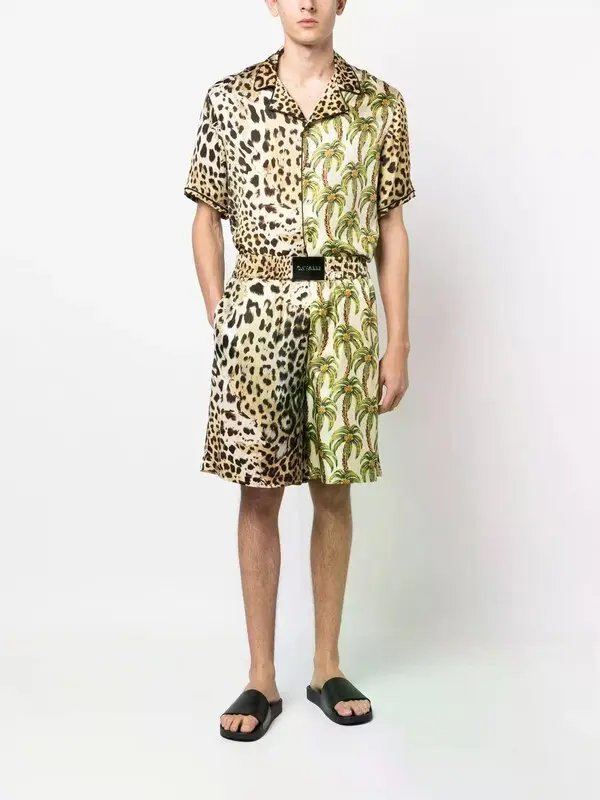Roberto Cavalli Printed Wide-leg Shorts