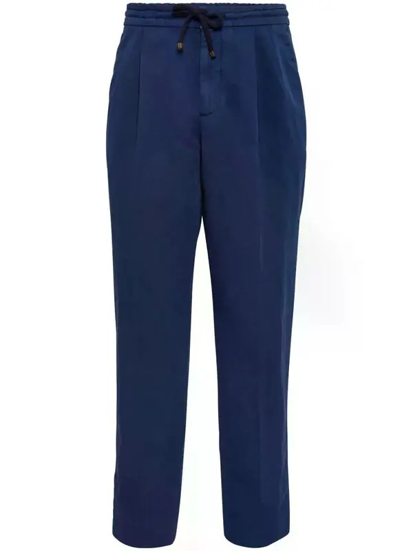 Brunello Cucinelli Pleated Linen-cotton Trousers