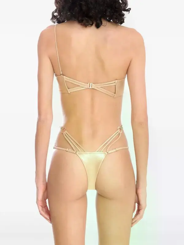 AMIR SLAMA Metallic Bikini With Chain-link Detailing
