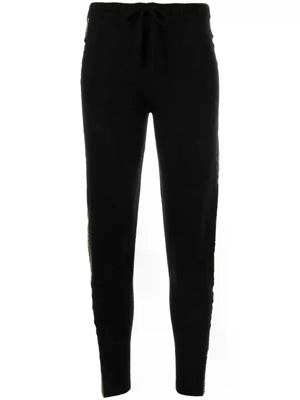 MADISON MAISON Cashmere Trousers With Side Stripes - Black