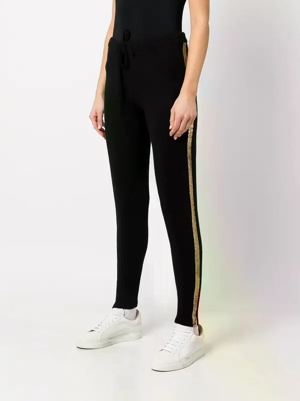 MADISON MAISON Cashmere Trousers With Side Stripes - Black