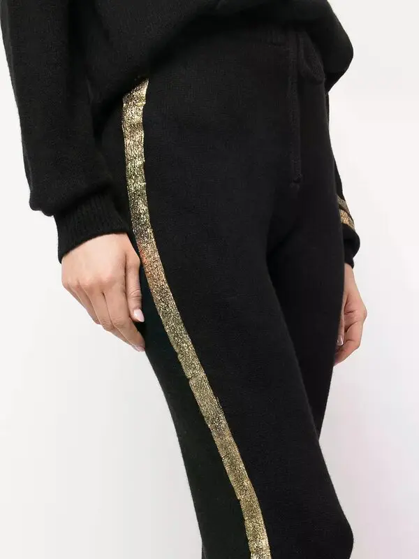 MADISON MAISON Cashmere Trousers With Side Stripes - Black
