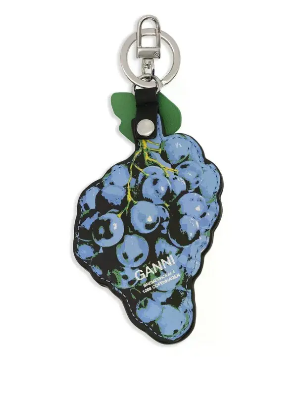 GANNI Logo Keyring - Blue