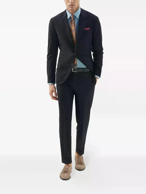 Brunello Cucinelli Tapered-leg Wool Trousers - Black
