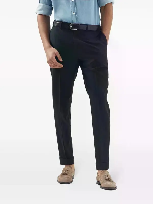 Brunello Cucinelli Tapered-leg Wool Trousers - Black