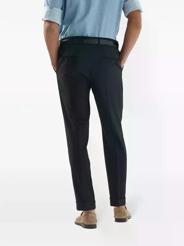 Brunello Cucinelli Tapered-leg Wool Trousers - Black
