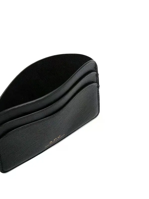 A.p.c. Demi-lune Leather Cardholder - Black