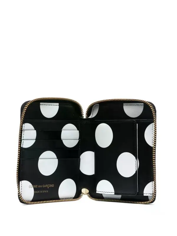 Comme Des Garçons Inside-printed Patent-leather Wallet - Black