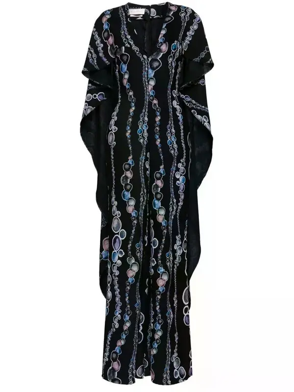 SAIID KOBEISY Abstract-print Cape-back Jumpsuit