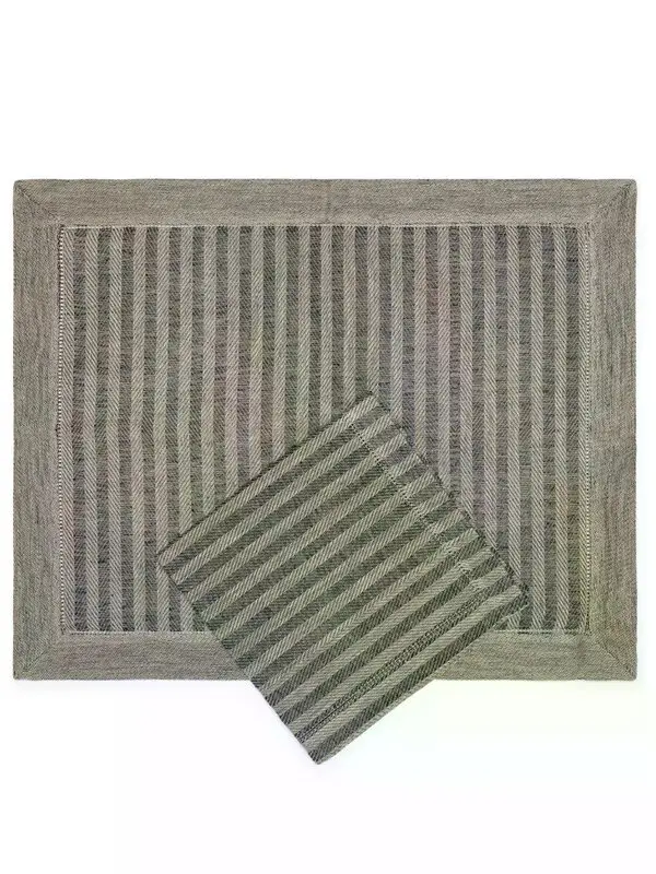 Brunello Cucinelli Placemat And Napkin Set - Grey