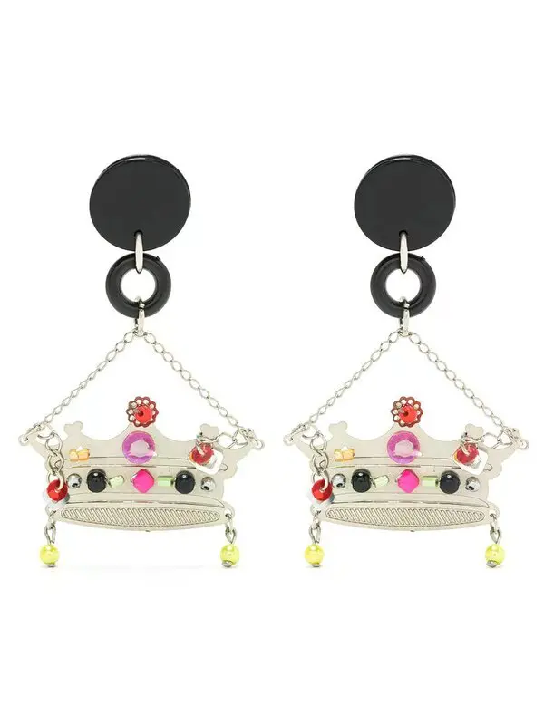 AMIR SLAMA Coroa Earrings - Black