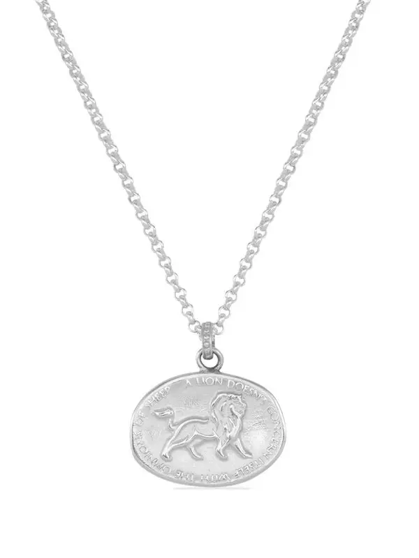 DOWER & HALL Inspiring Lion Talisman Sterling Necklace - Silver