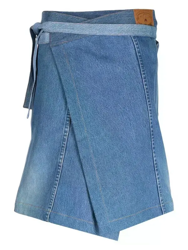 MARINE SERRE Moonogram Denim Apron - Blue