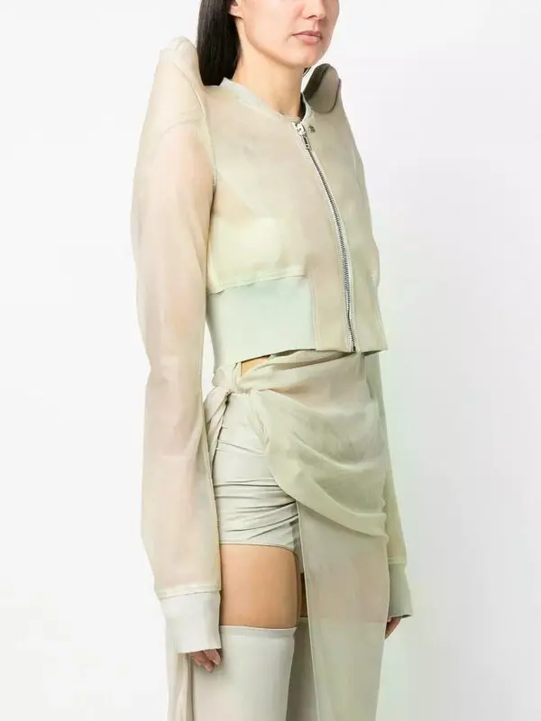 Rick Owens Cropped Zip-up Jacket - Neutrals