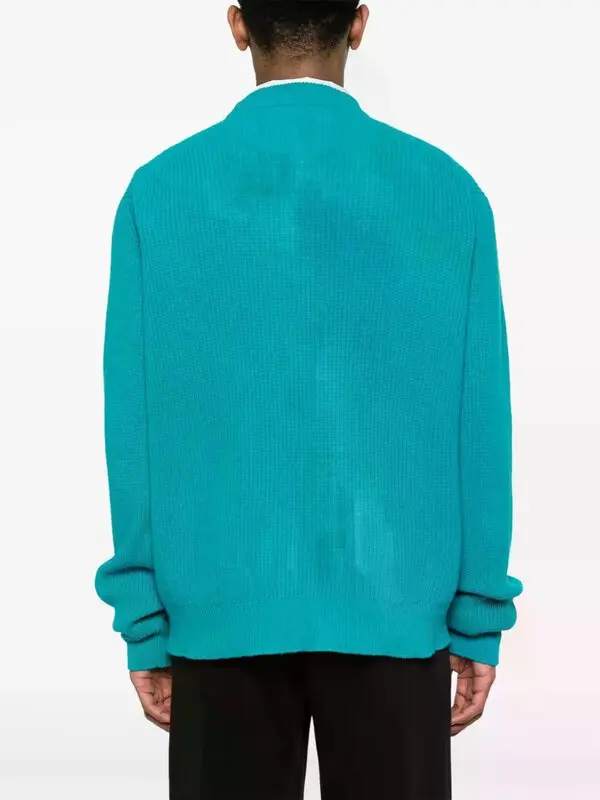 LANEUS Ribbed Knit Crew-neck Jumper