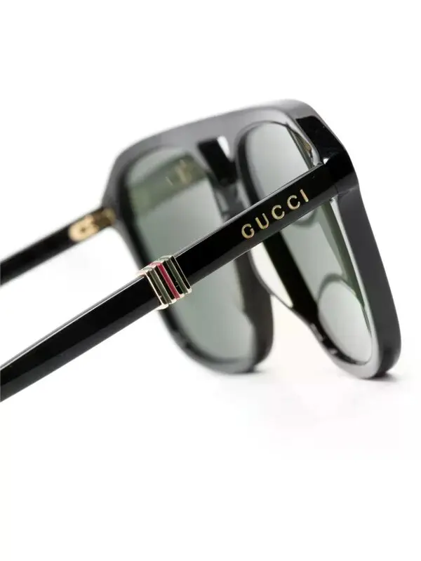 Gucci Web-detailed Navigator-frame Sunglasses