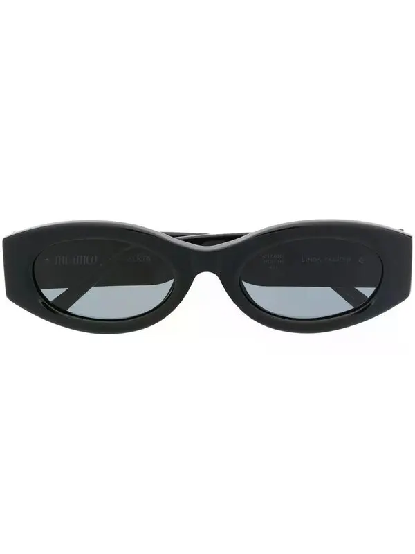 Linda Farrow Round Frame Sunglasses - Black