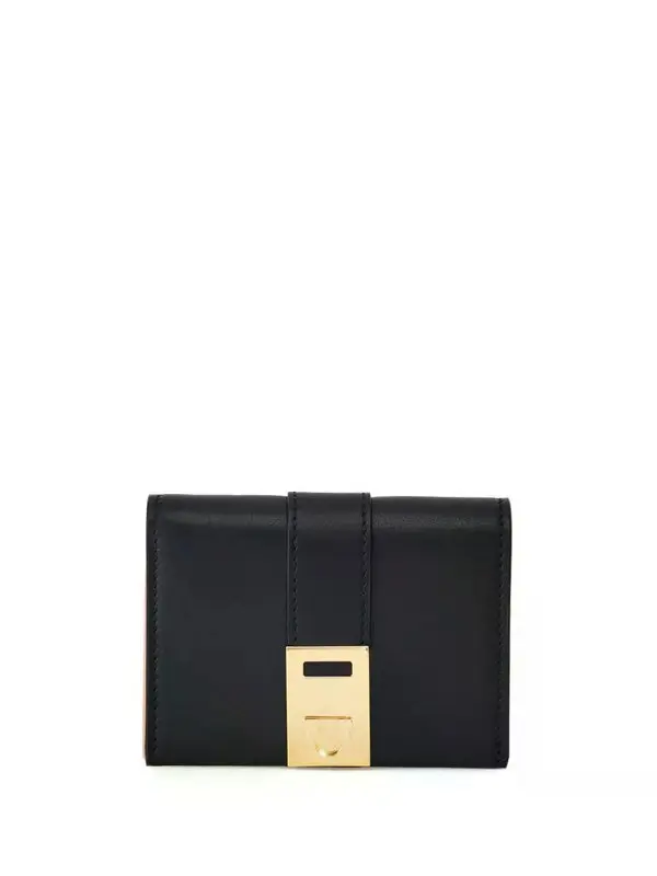 FERRAGAMO Hug Two-tone Leather Wallet - Black