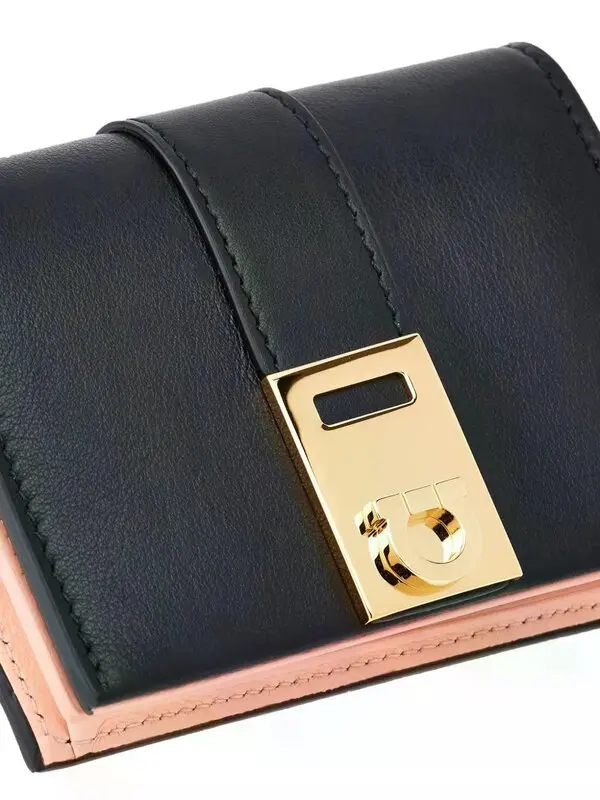FERRAGAMO Hug Two-tone Leather Wallet