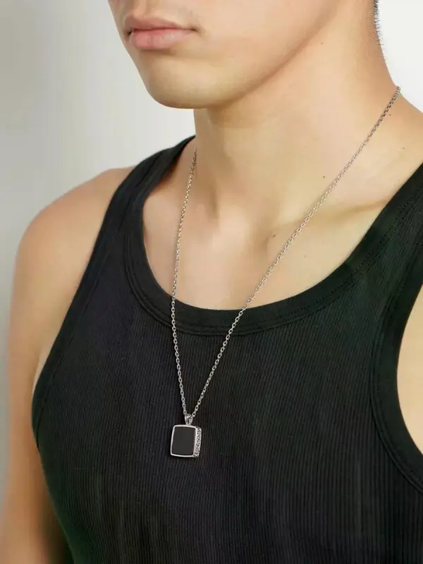 Emanuele Bicocchi Square Onyx Pendant Necklace