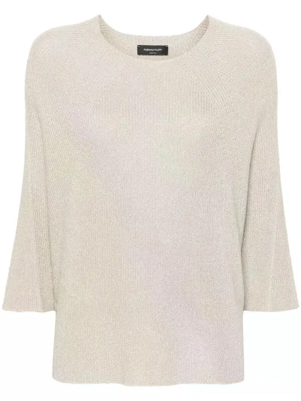 Fabiana Filippi Metallic Threading Batwing Jumper