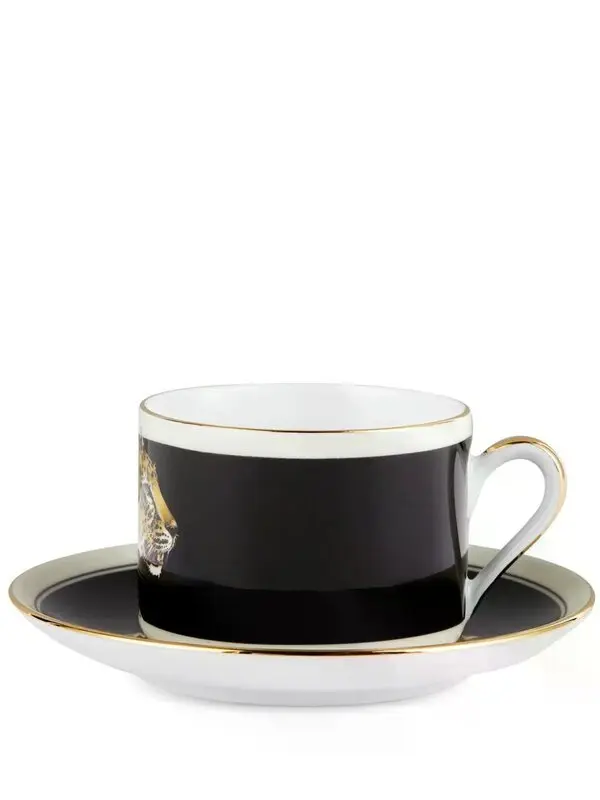 Dolce & Gabbana Leopard-print Porcelain Tea Set - Black