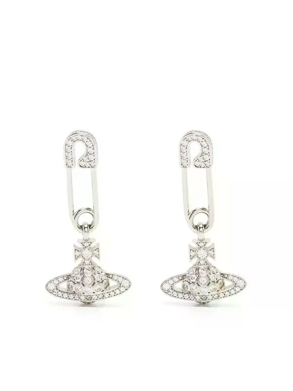 VIVIENNE WESTWOOD Safety Pin Detail Earrings - Silver